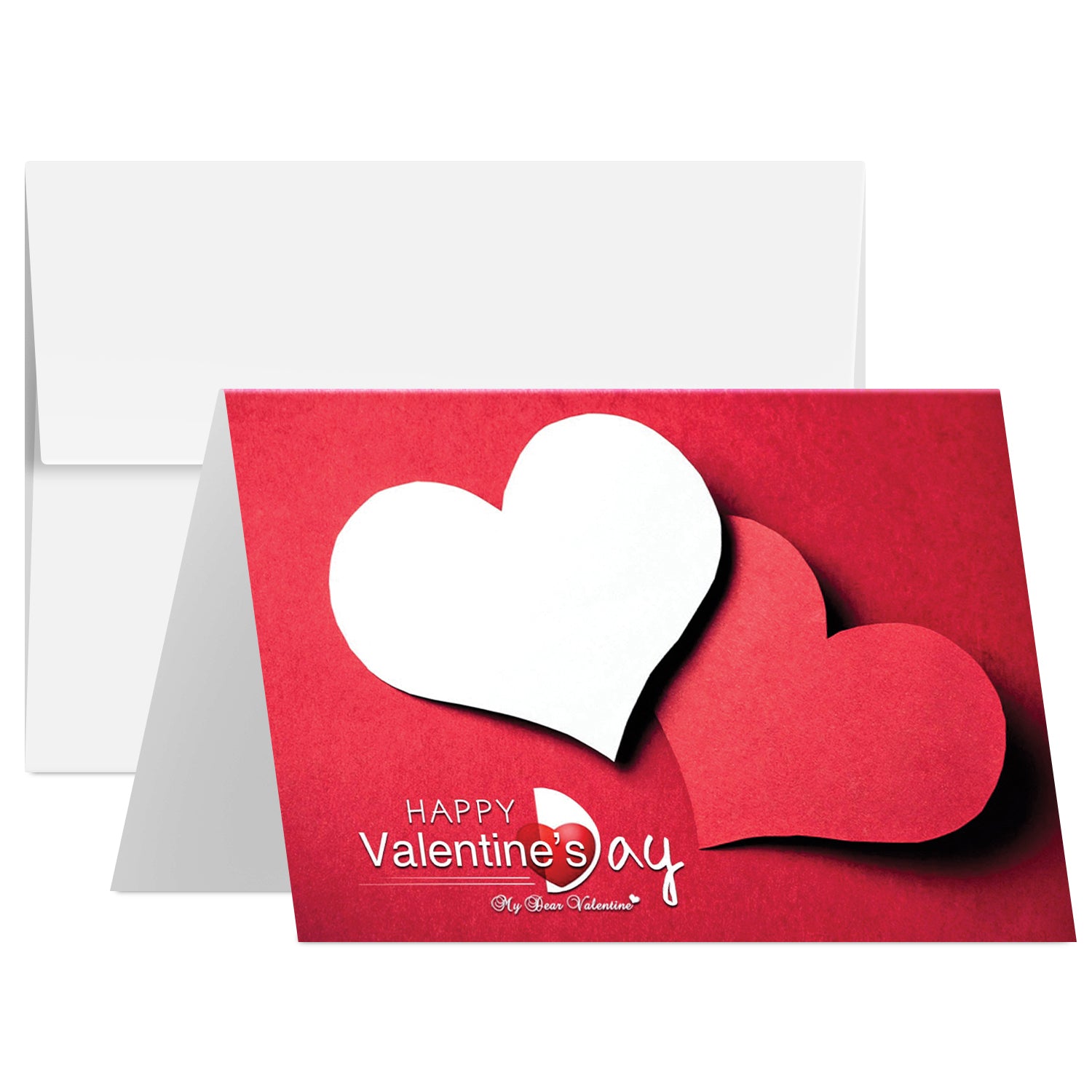 Valentine's Day Heart Cards - Red & White Design for Lovers