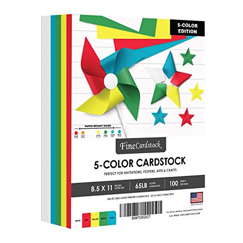 Assorted Multi-Color Cardstock Pack - 150 Sheets | 8.5 x 11