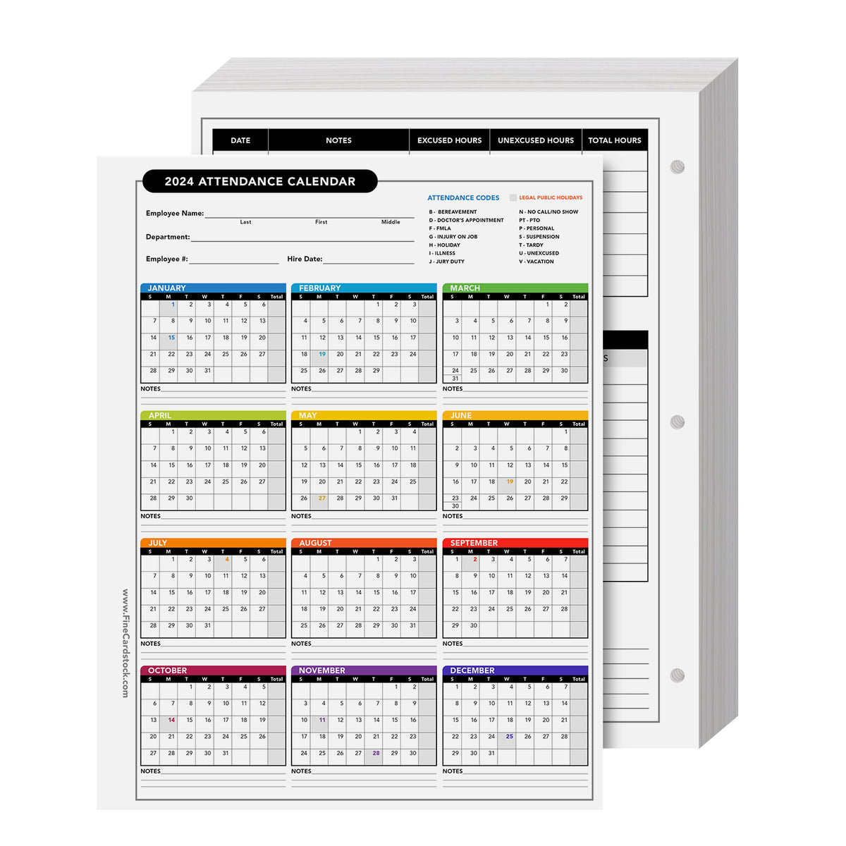 2024 Attendance Calendar Work Tracker Attendance Calendar, 47% OFF