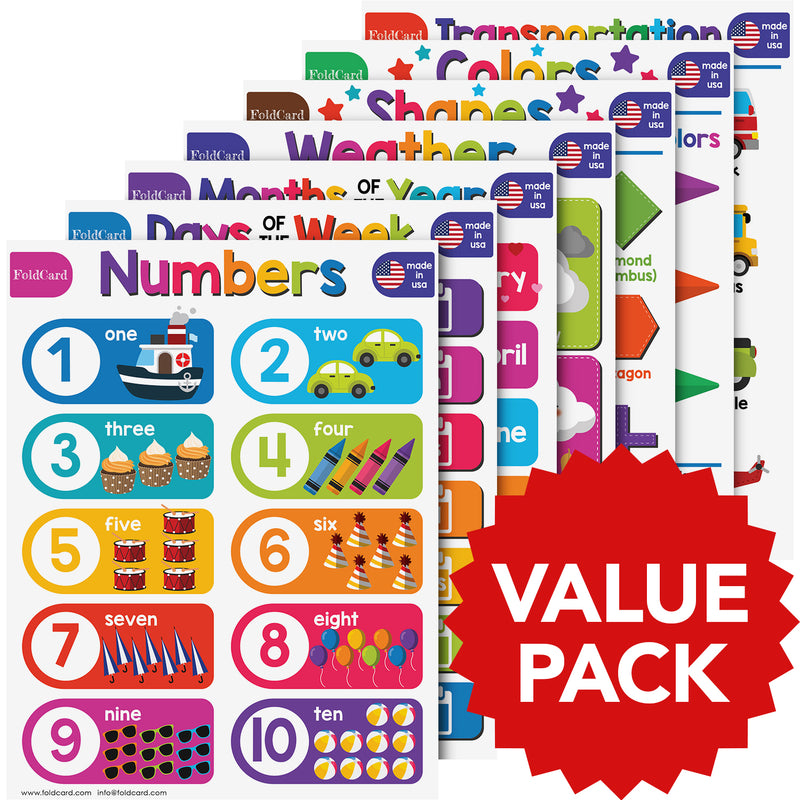 Beginner Bundle Educational Charts | Preschool to Grade 3