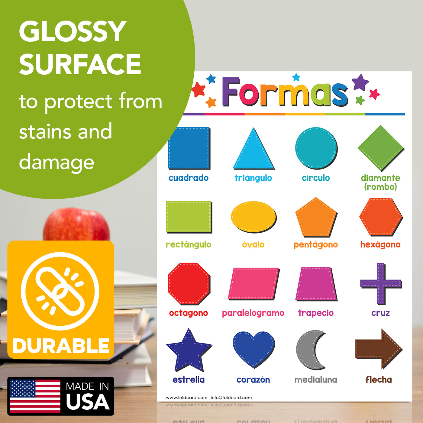 Spanish Shapes Chart for Kids | Educational Visual Learning Aid | 8.5 ...