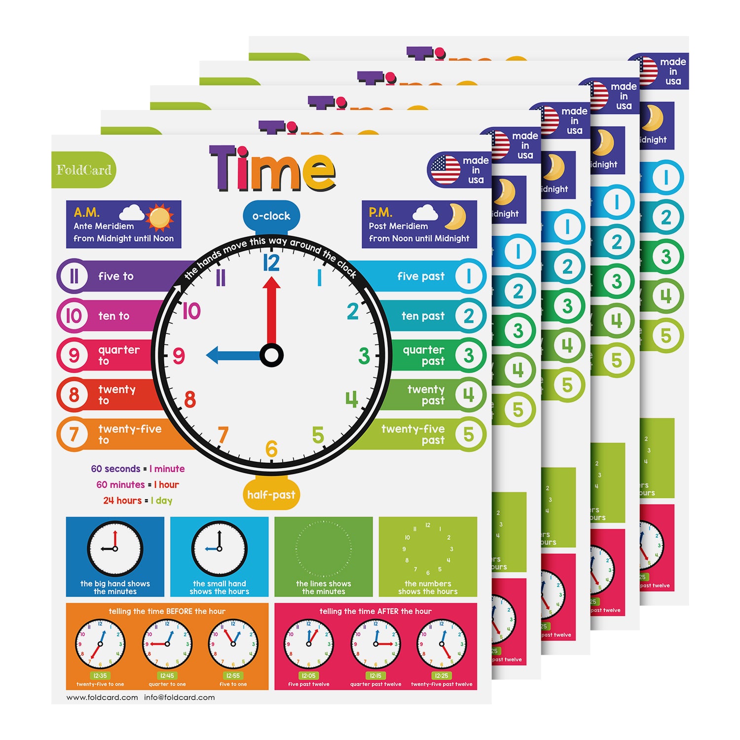 Colorful Time Chart for Kids | Learn to Tell Time