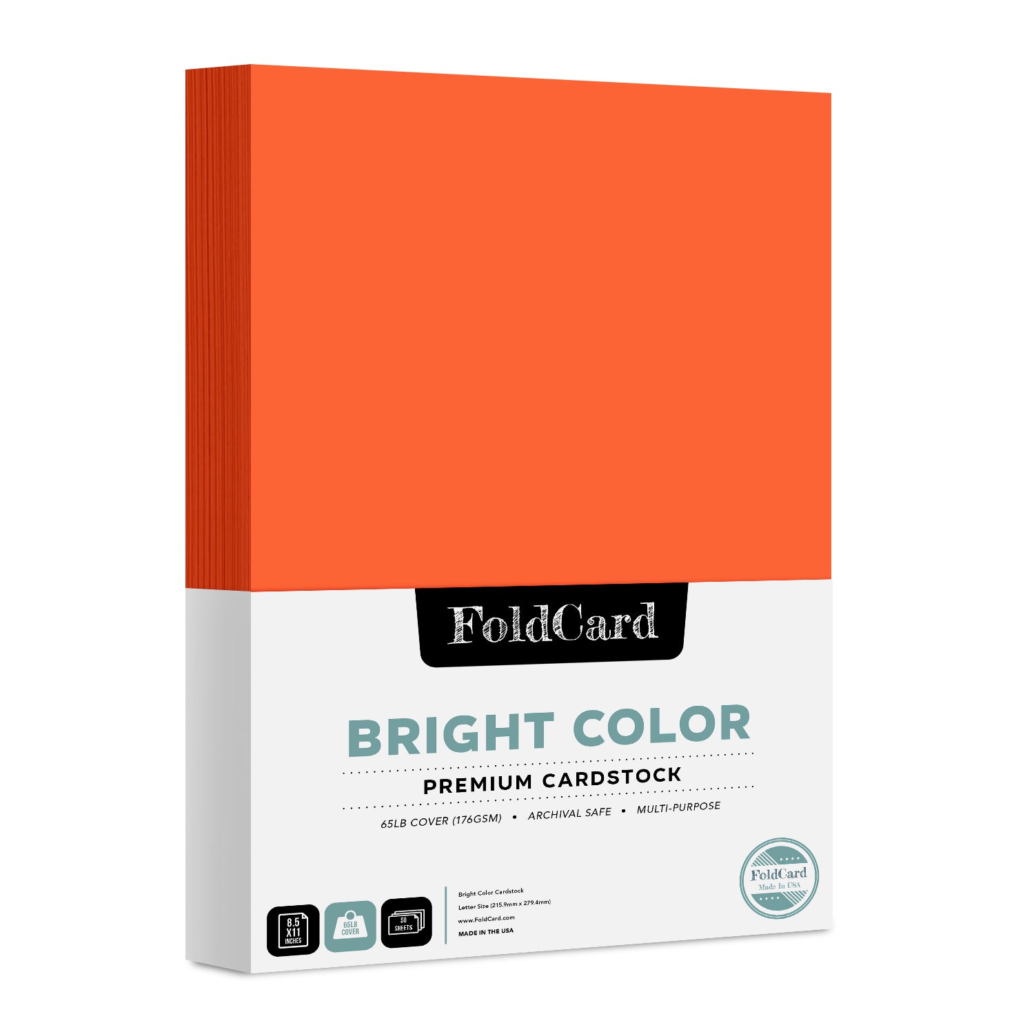Vibrant Bright Color Cardstock for DIY Art Projects - 8.5x11 50 Sheets