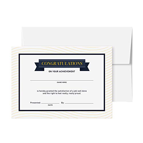 Achievement Cards | Fill-in-the-Blanks | 25 Cards & Envelopes