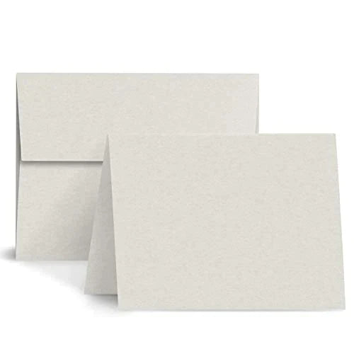 Blank Gray Foldover Cards with Envelopes – 5 x 7 Inches (When Folded)