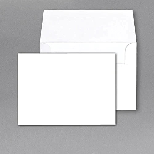 Blank Note Flat Cards and Envelopes, 5 X 7 Inches (A7) | Set of 50 - N