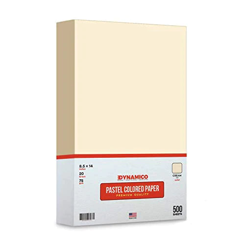 Cream 8.5 x 14" Legal Size Pastel Light Color Paper | 1 Ream of 500 Sh
